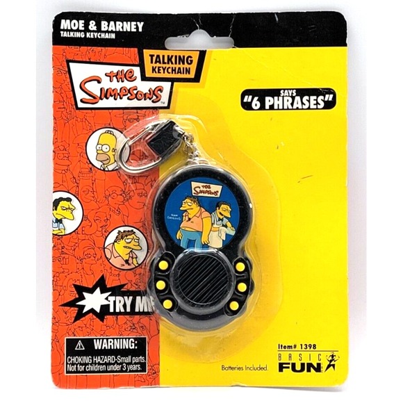 Toys | The Simpsons Talking Keychain Moe Barney Nib Sealed 6 Phrases ...